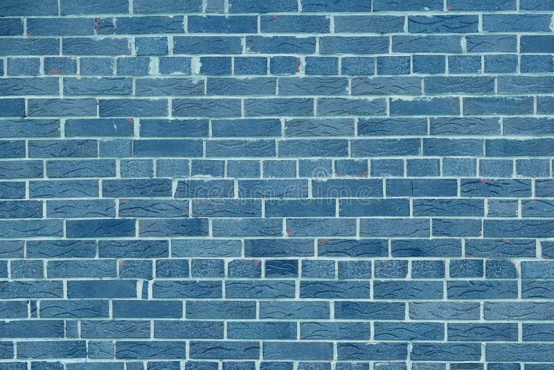 Brick Wall with Unusual Blue Bricks Stock Photo - Image of pattern ...