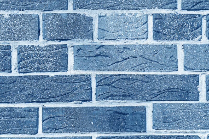 Brick Wall with Unusual Blue Bricks Stock Image - Image of concrete ...