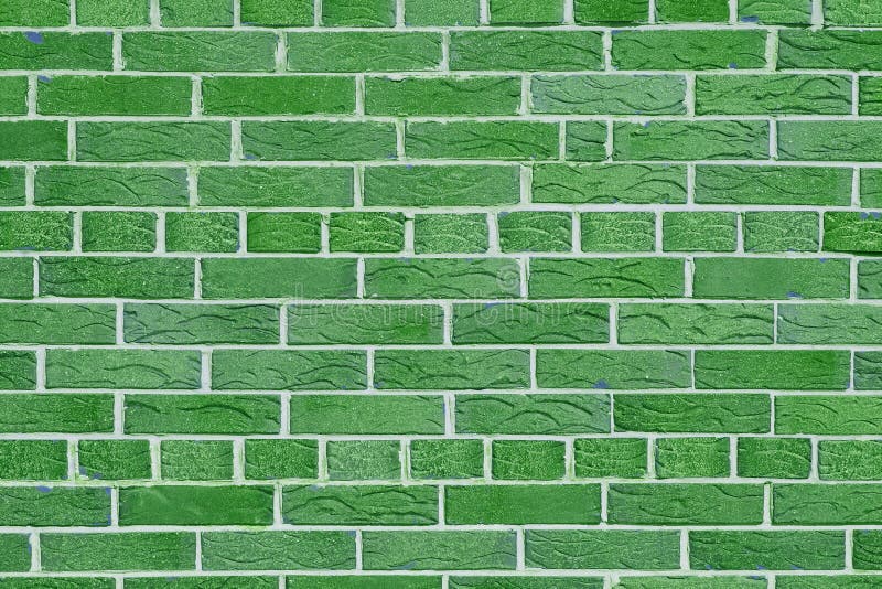 Brick Wall with Unusual Green Bricks Stock Image - Image of dirty ...
