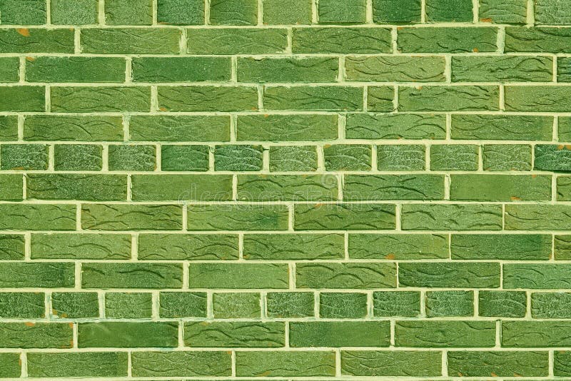 Brick Wall with Unusual Green Bricks Stock Image - Image of pattern ...