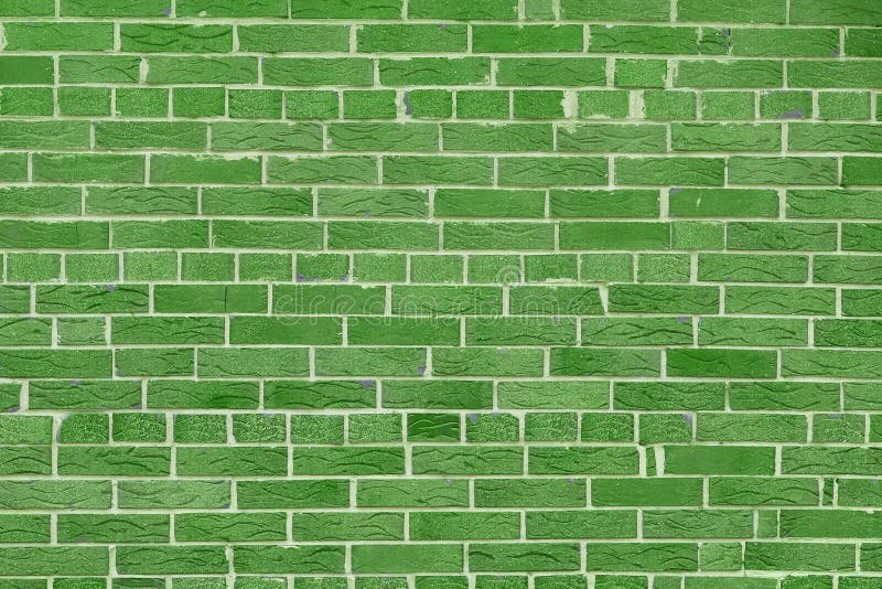 Brick Wall with Unusual Green Bricks Stock Image - Image of nature ...