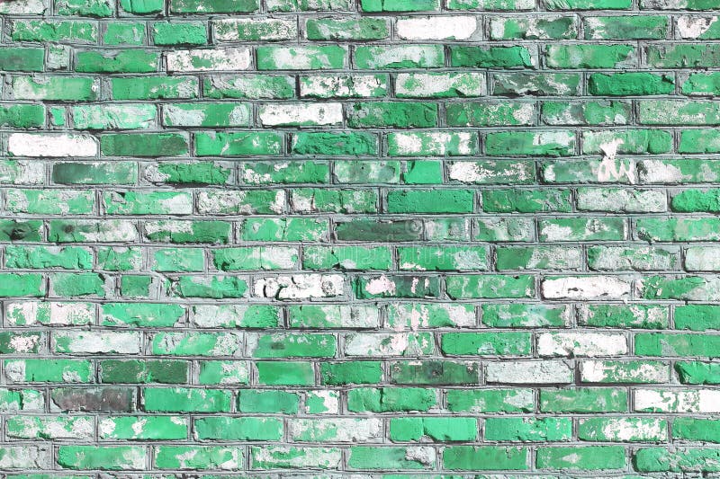 Brick Wall with Unusual Green Bricks Made of Whole Green Bricks Stock ...