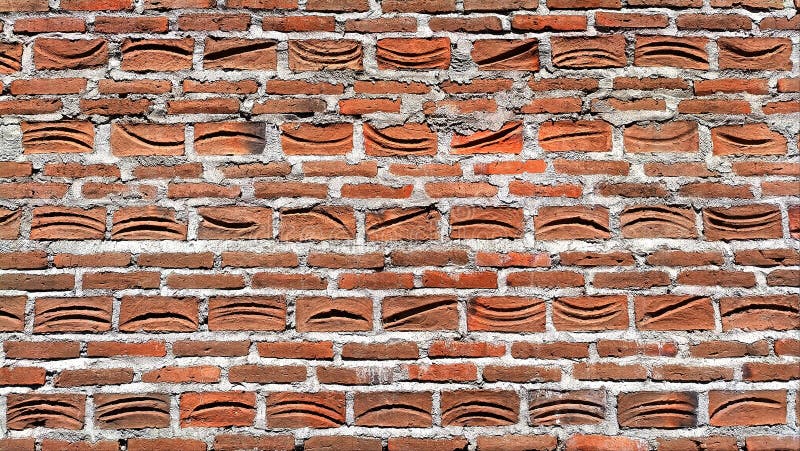 A Brick Wall with an Unusual Pattern. Each Brick Has a Distinctive ...