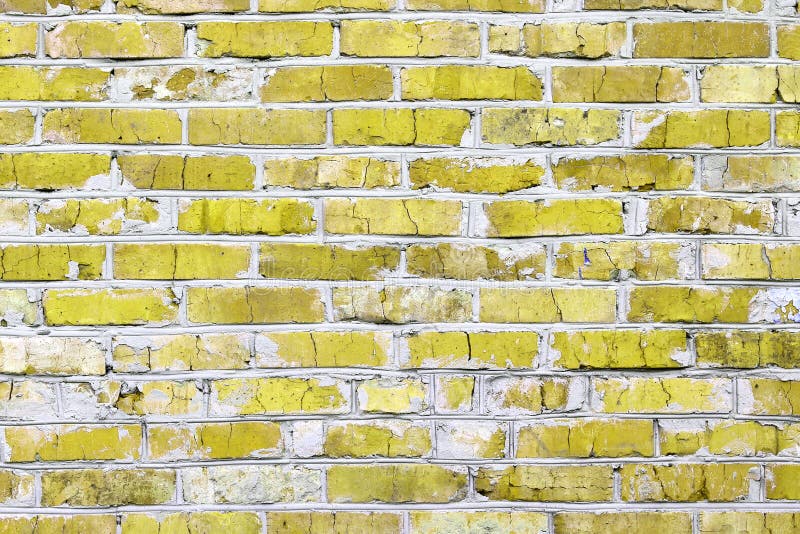 Brick Wall with Unusual Yellow Bricks Stock Photo - Image of masonry ...
