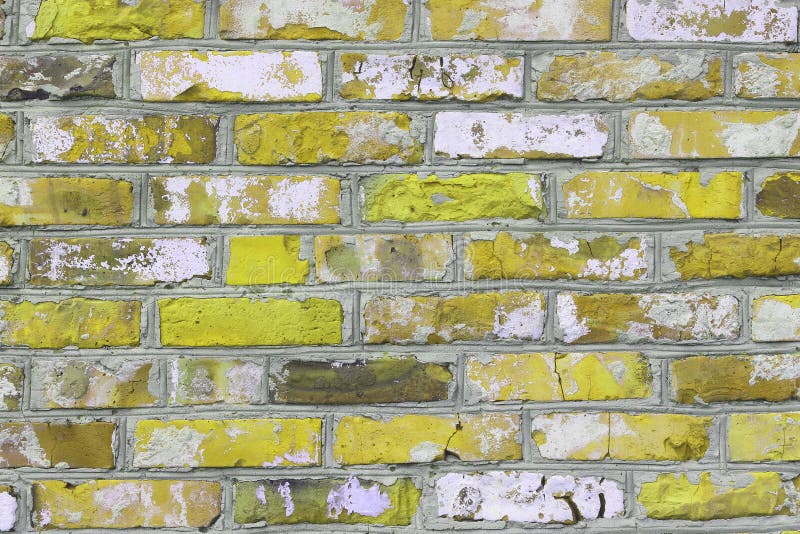Brick Wall with Unusual Yellow Bricks Stock Image - Image of blocks ...
