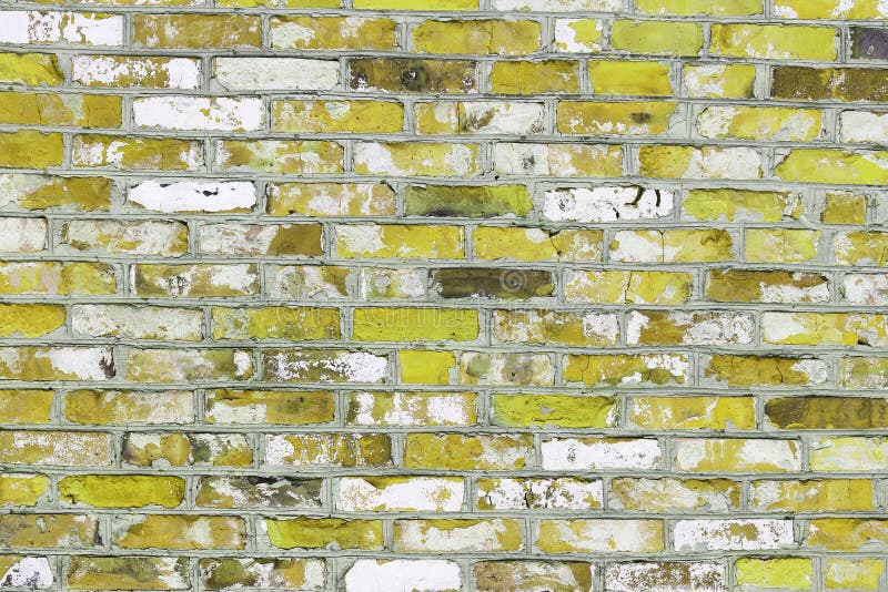 Brick Wall with Unusual Yellow Bricks Stock Photo - Image of abstract ...