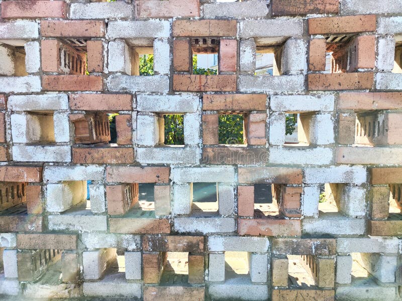 Brick Wall with Varied Patterns and Textures in Daylight. Background ...