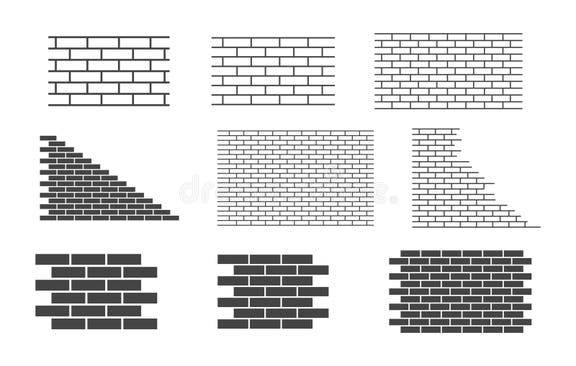 Brick Wall Vector, Brick Wall Silhouette, Brick Vector, Brick ...