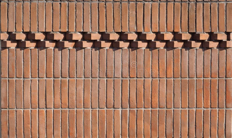 Brick Wall with Vertical Bricks and Two Row of Them Arranged Obliquely ...