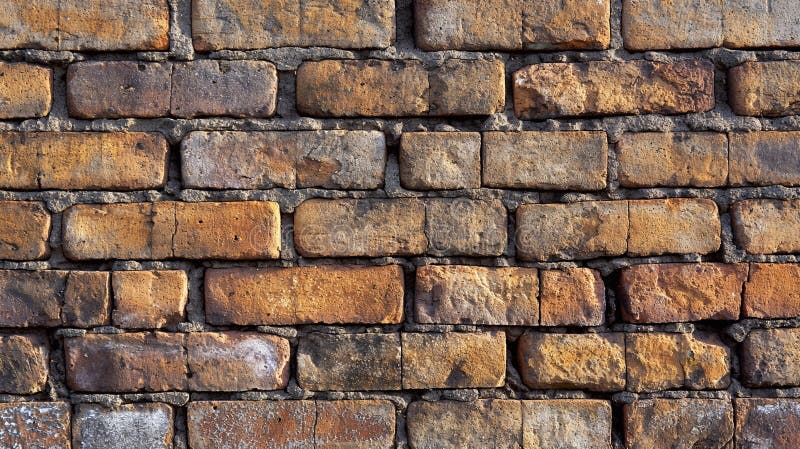 A Brick Wall with Visible Mortar and a Slightly Worn Texture ...