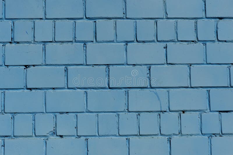 Brick Wall. Wall Painted in Blue Color. Texture Stock Photo - Image of ...