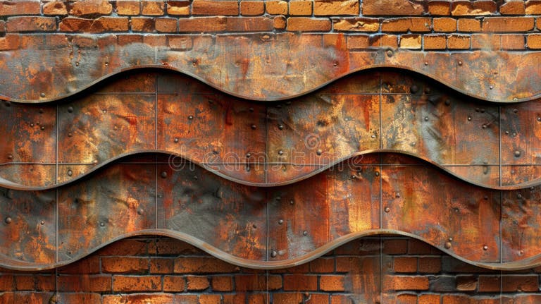 Brick Wall Wave Pattern Close Up Stock Photo - Image of texture ...