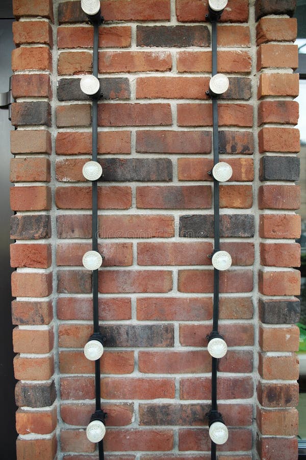 Brick Wall, Which is Attached To the Wiring with Led Lights for the ...