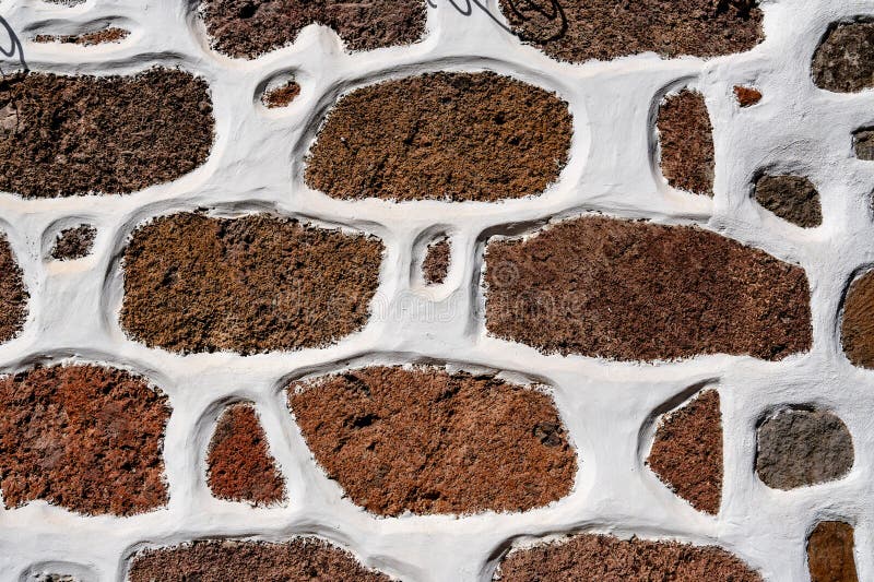 A Brick Wall with a White Border and a Brown Border Stock Image - Image ...