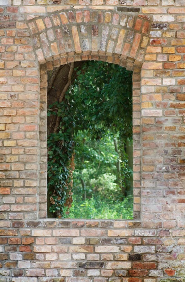 Brick wall and window stock photo. Image of white, green - 10624500