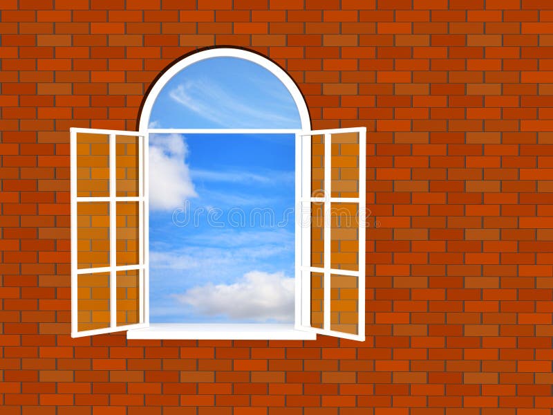 Brick wall with a window stock image. Image of opportunity - 8652593
