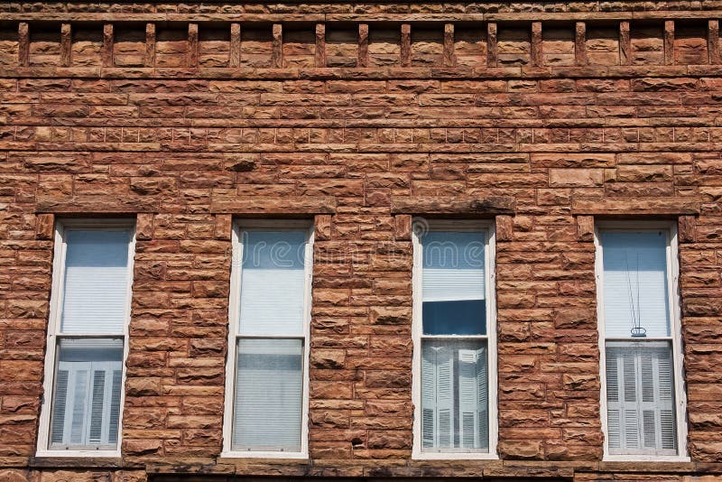 Brick Wall with Windows stock photo. Image of abstract - 15311748
