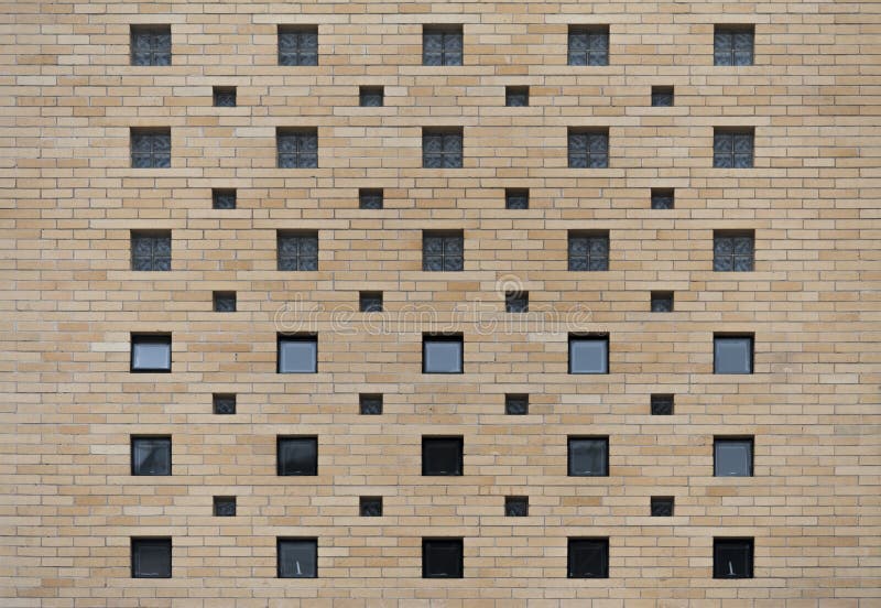 Brick Wall with Windows Texture Background Stock Photo - Image of ...