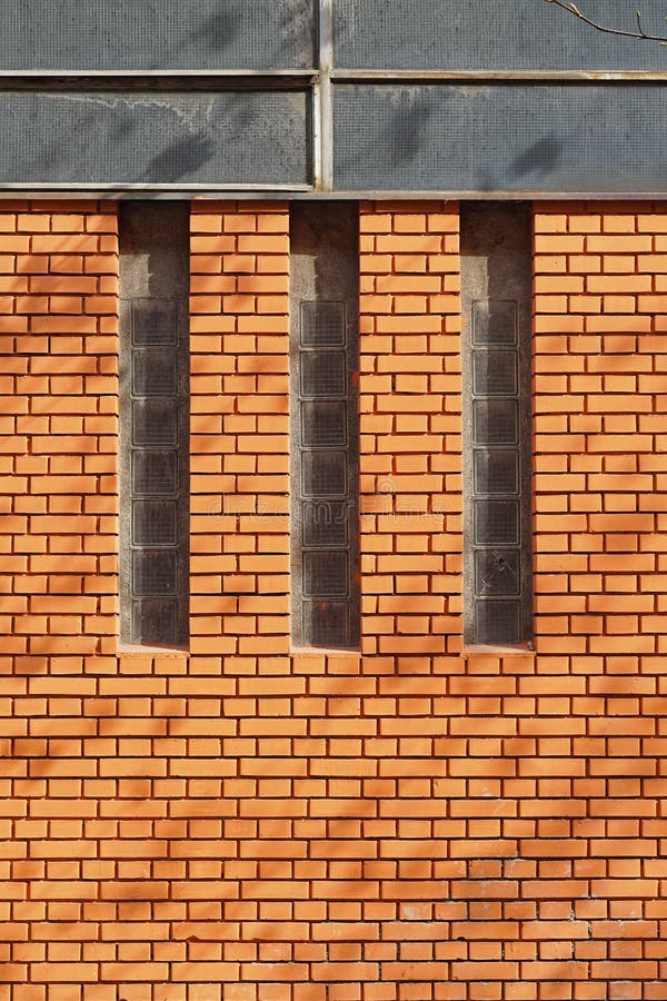 Brick wall windows stock photo. Image of building, light - 201208632
