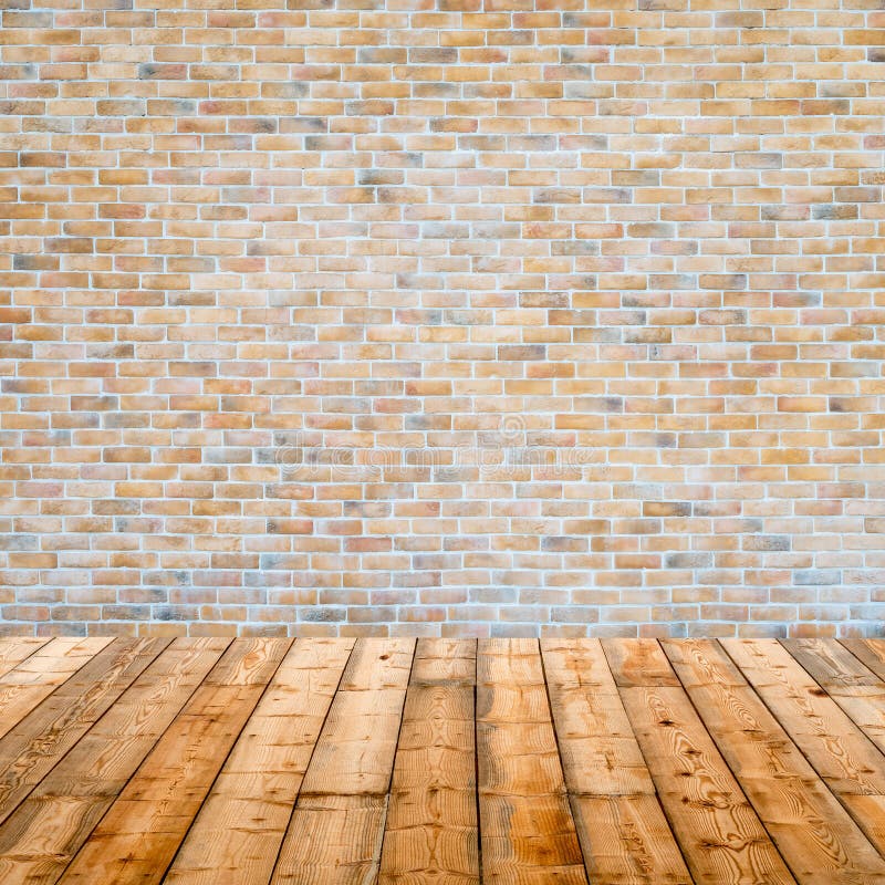 Brick Wall and Wood Floor Texture Interior Stock Image - Image of rural ...