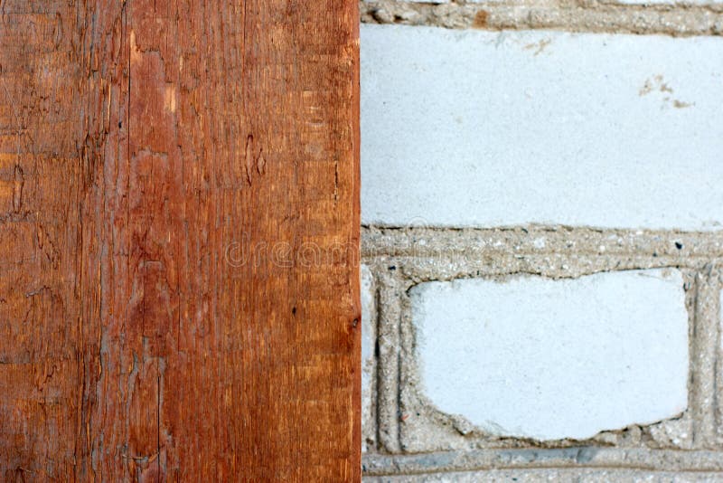 Brick wall and wood panel stock image. Image of abstracts - 143912229