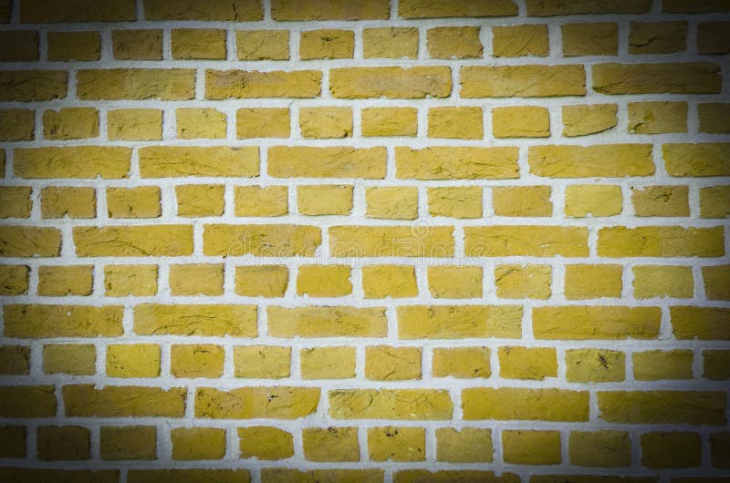 Brick Wall, Yellow Rustic Look, Background Texture Stock Image - Image ...