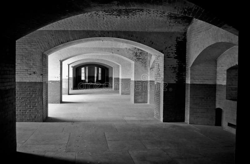Brick Walls and Halls at Historic Fort Point Stock Image - Image of ...