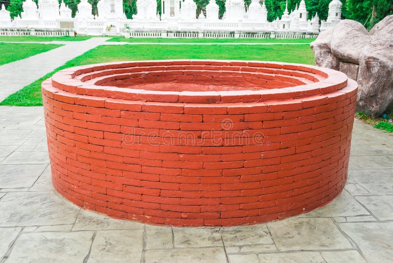 Brown brick water well stock photo. Image of medieval - 82167180