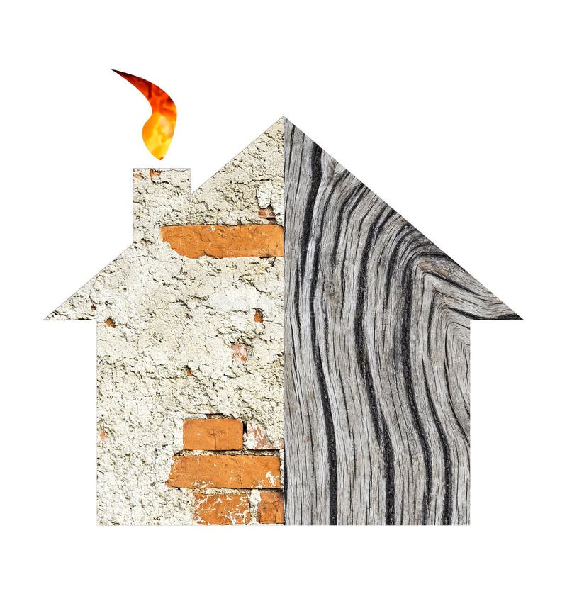 Brick and wood house stock image. Image of strong, silhouette - 73286591