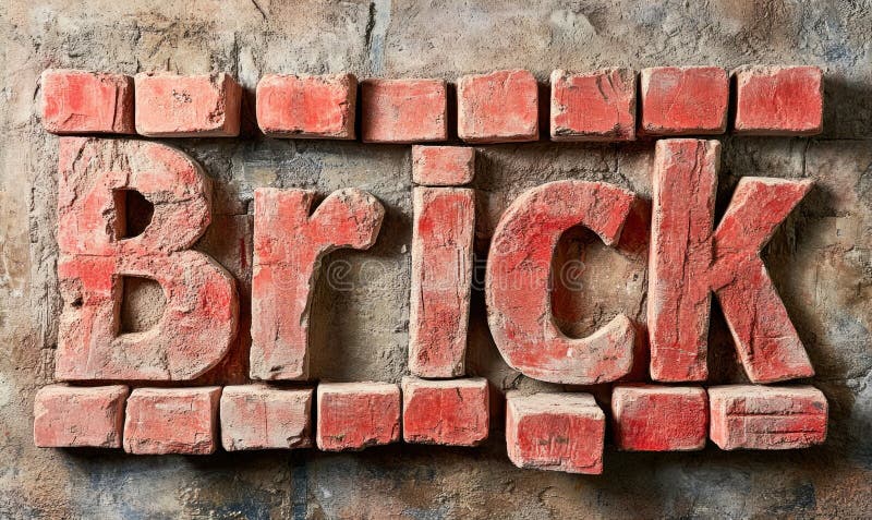 Brick Text on Weathered Wall Background Stock Illustration ...