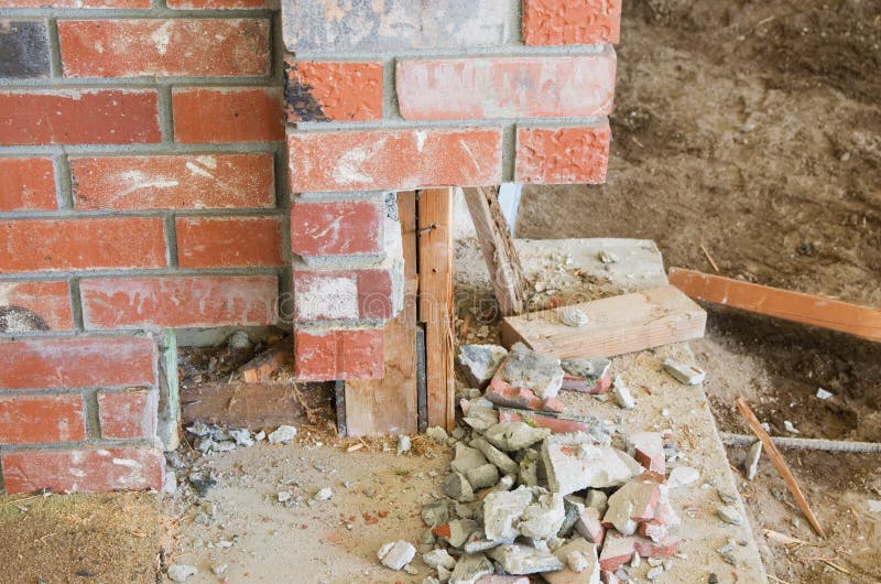 Brick work stock image. Image of bricklayer, concrete - 9127537