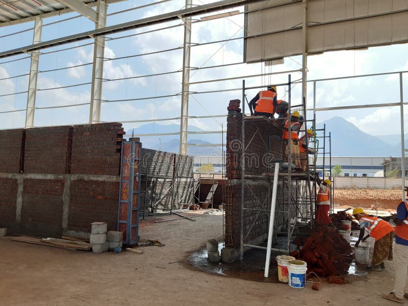 Brick work editorial photo. Image of safety, labours - 144159081