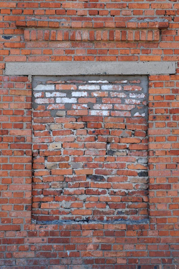 A Bricked-up Window in a Brick Wall. Isolation Mode Stock Photo - Image ...