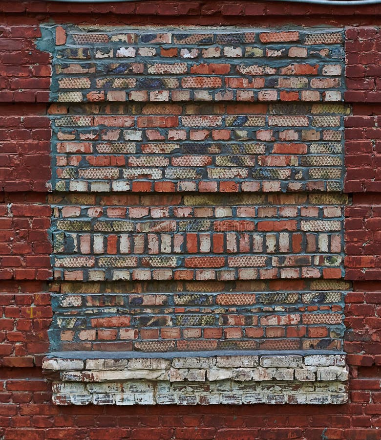 Bricked-up Window in the Wall of a Old House. Stock Photo - Image of ...