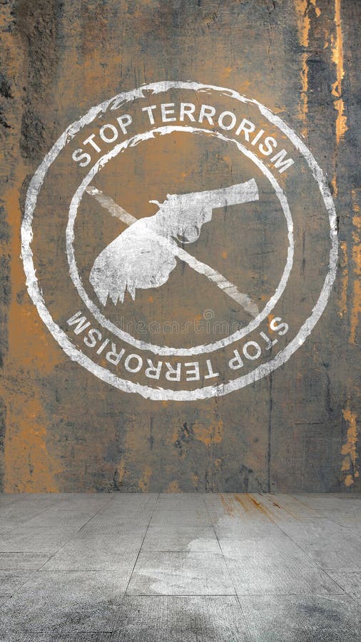 Stop terrorism sign stock photo. Image of damage, global - 272721636