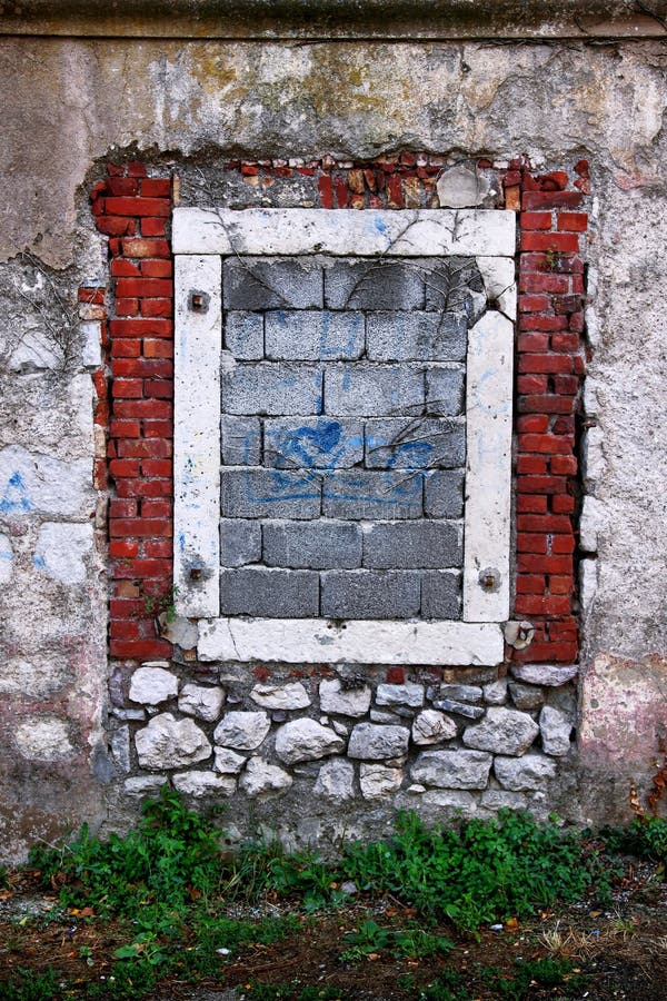 Bricked up window stock image. Image of detail, bars - 60351981