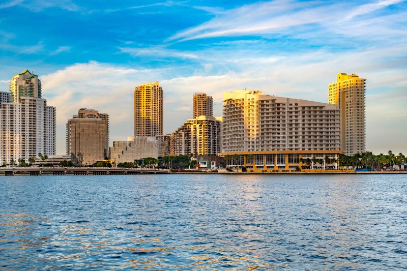 Brickell key stock photo. Image of illuminated, development - 367107784