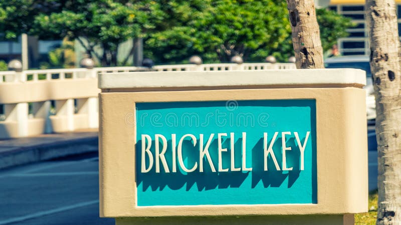Brickell Key Sign in Miami, Florida Editorial Photo - Image of ...