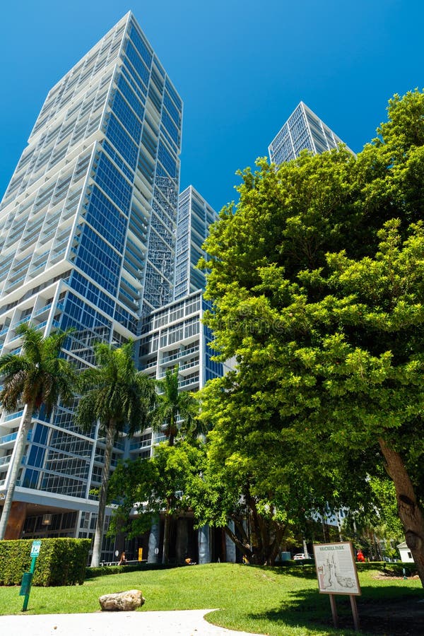 Brickell Park stock photo. Image of skyline, florida - 55729232