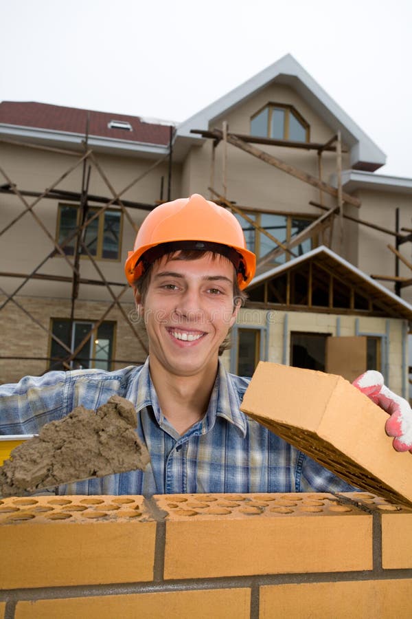 Bricklayer stock photo. Image of mason, exterior, frame - 2889568