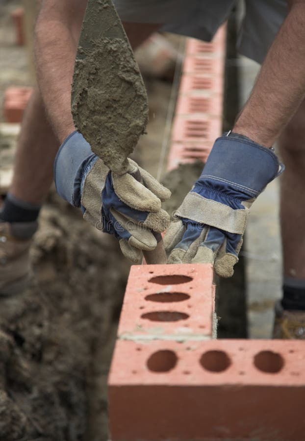 Bricklayer stock image. Image of cement, brick, build - 6185911
