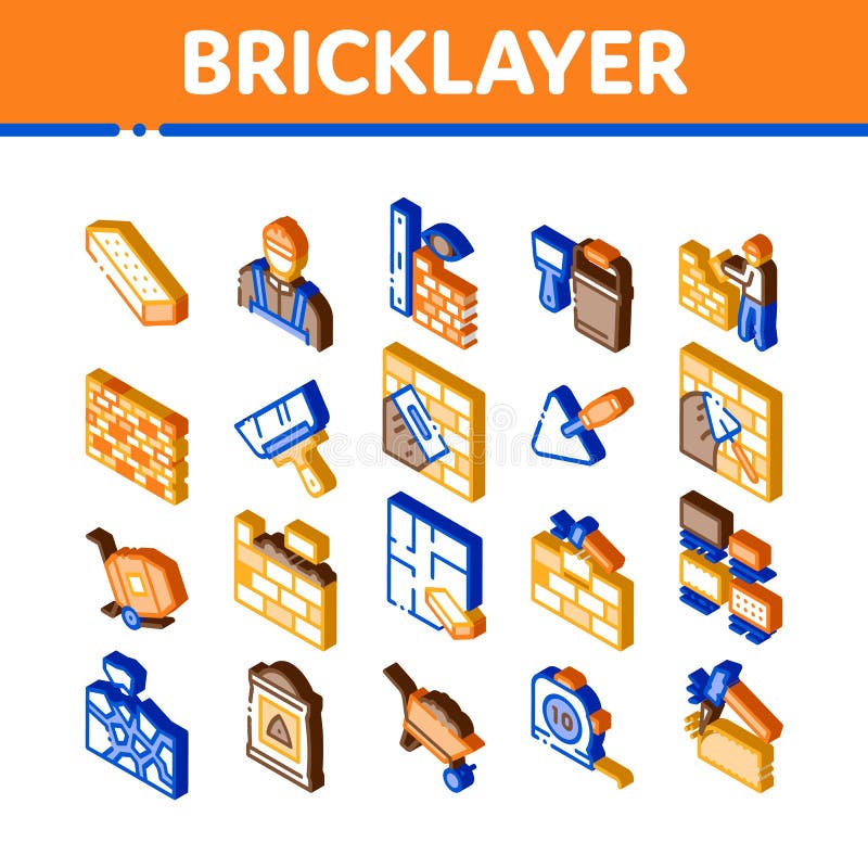 Bricklayer Icons Stock Illustrations – 1,071 Bricklayer Icons Stock ...