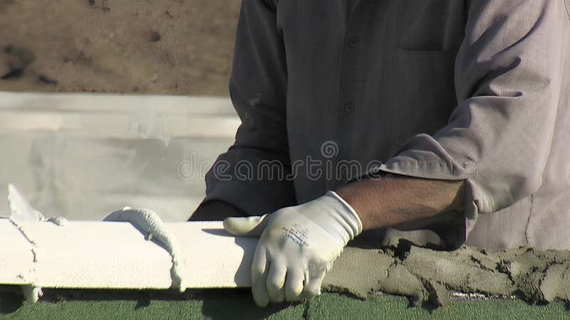 Bricklayer Making a Exterior Wall Stock Footage - Video of warehouse ...