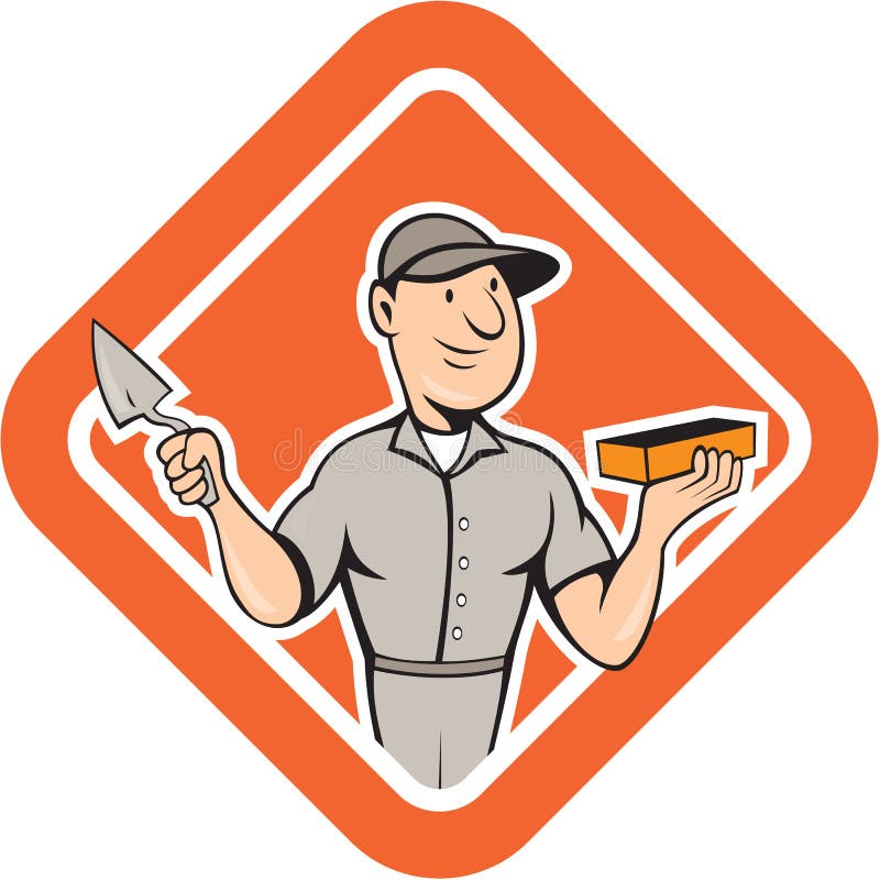 Plasterer Worker Tradesman Plastering Retro Stock Vector - Illustration ...