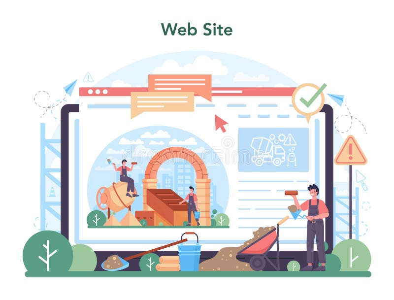 Bricklayer Online Service or Platform. Professional Builder ...