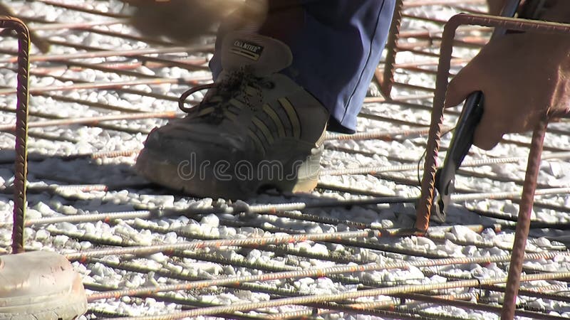 Bricklayer Putting Wire in Forged Iron Structure Stock Footage - Video ...