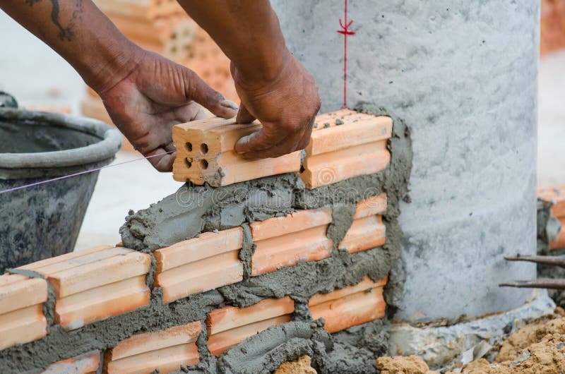 Bricklayer in site stock photo. Image of conceptual, growth - 36686544