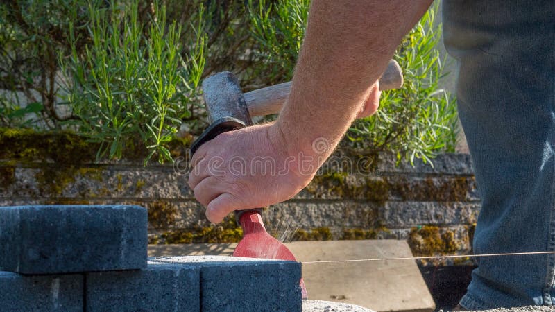 Bricklayer Tools Man Working on Construction Site Stock Photo - Image ...