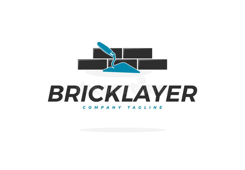 Bricklayer Vector Logo with Trowel Stock Vector - Illustration of ...