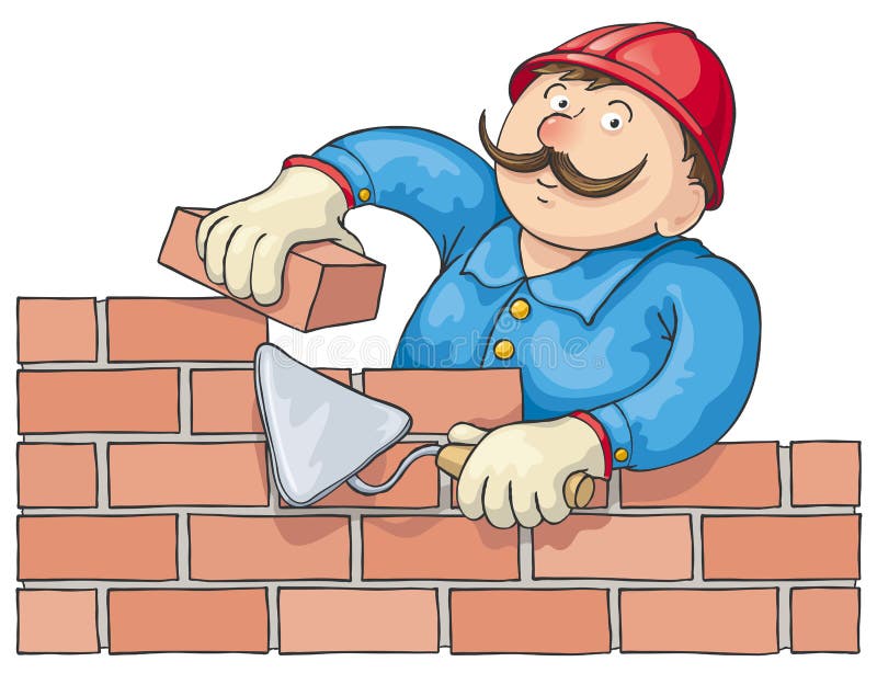 Bricklayer at the Work stock vector. Illustration of manual - 28449728